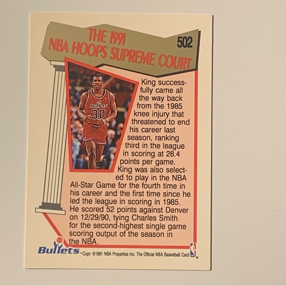 NBA HOOPS | Toys | 991 Nba Hoops Washington Bullets Bernard King 52 | Poshmark